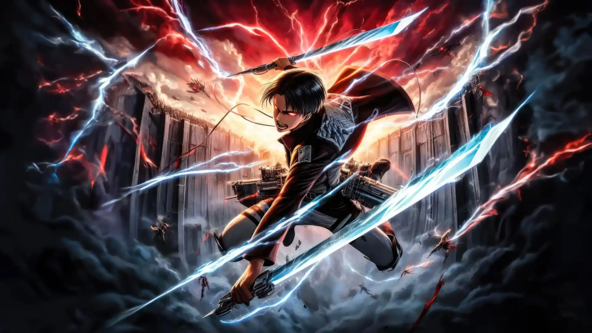 Levi Ackerman Rage Mode UHD Wallpaper | Attack on Titan Epic Battle ...